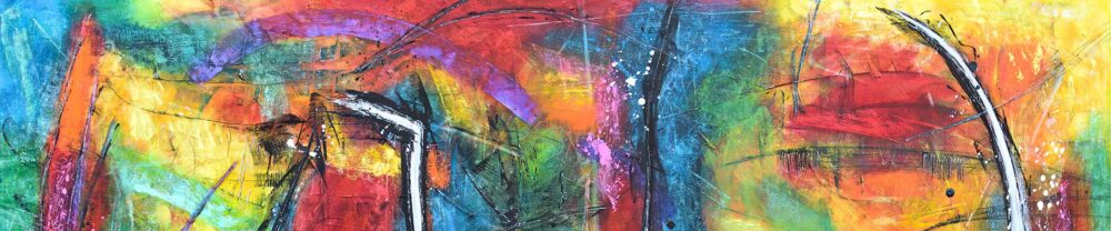 Moderne små og store malerier i flotte farverige designs ️